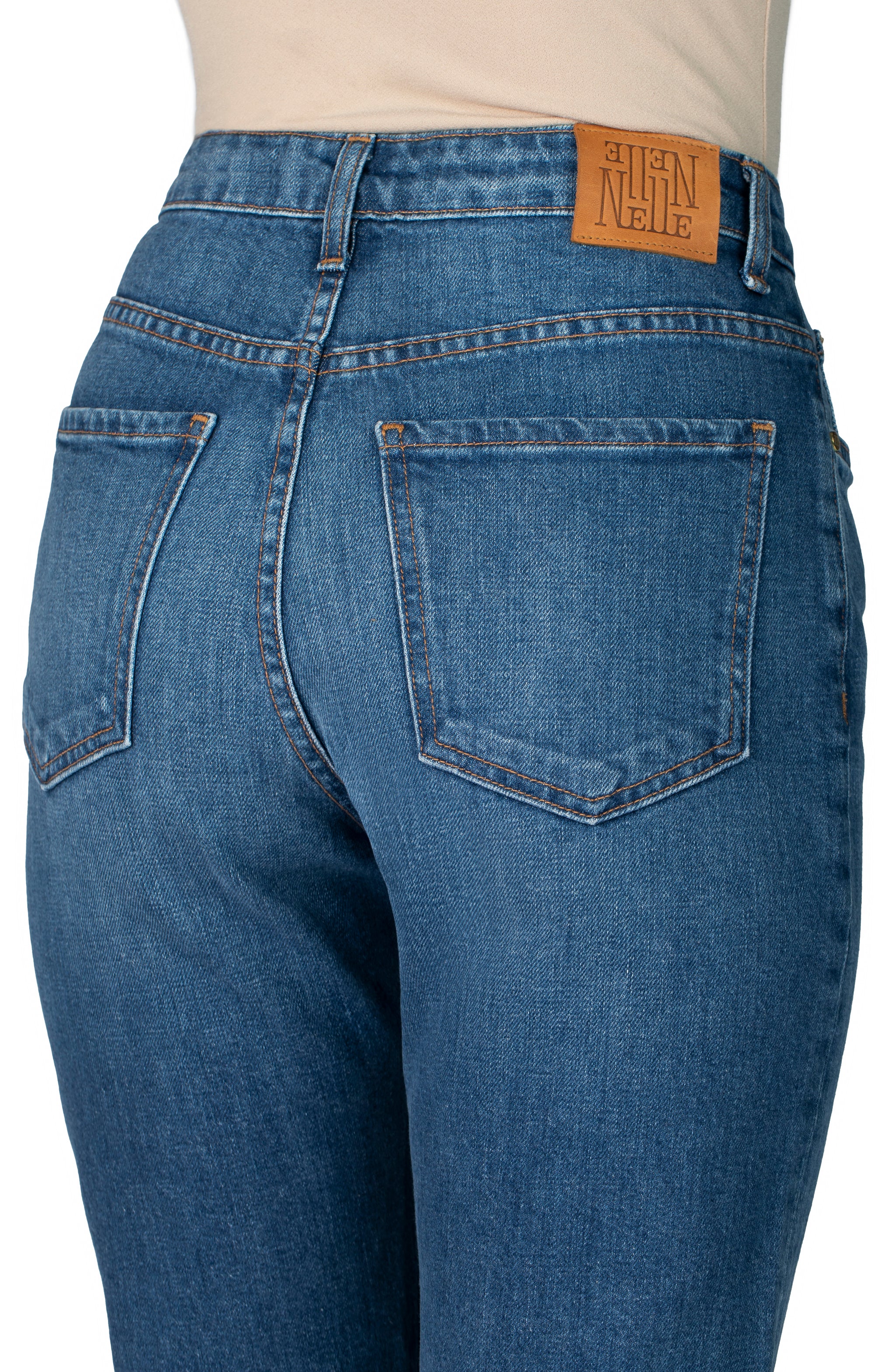 Nelle Atelier - Women's Petite Straight Leg Jeans - The Kate in Sapphire